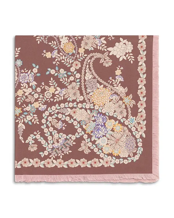 Gerard Darel Diane Floral Print Silk Scarf - Pink