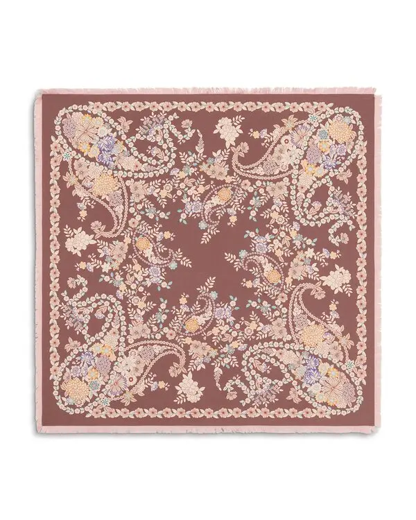 Gerard Darel Diane Floral Print Silk Scarf - Pink