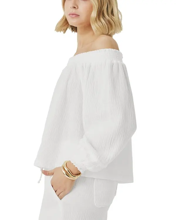 Splendid Ava Gauze Off-the-shoulder Top
