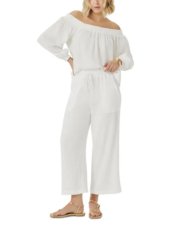 Splendid Ava Gauze Off-the-shoulder Top