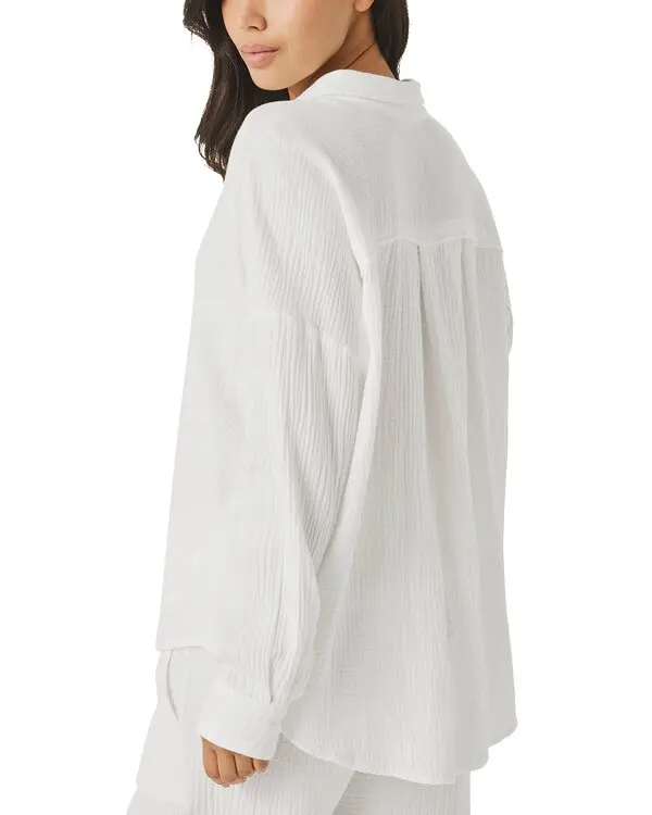 Splendid Ava Gauze Button Down Shirt - White