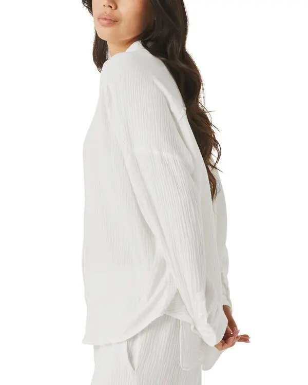 Splendid Ava Gauze Button Down Shirt - White
