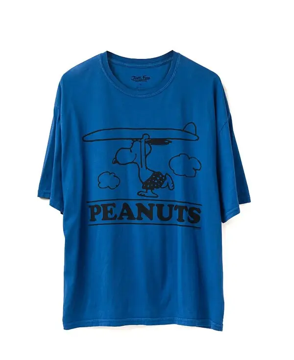 Junk Food Clothing Peanuts Snoopy Surfboard Oversized Tee - Azule