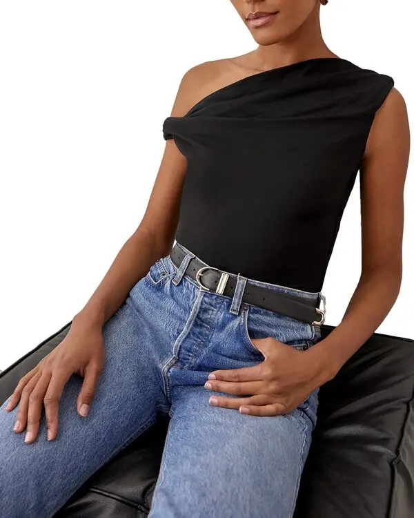REFORMATION Cello Knit Top - Black