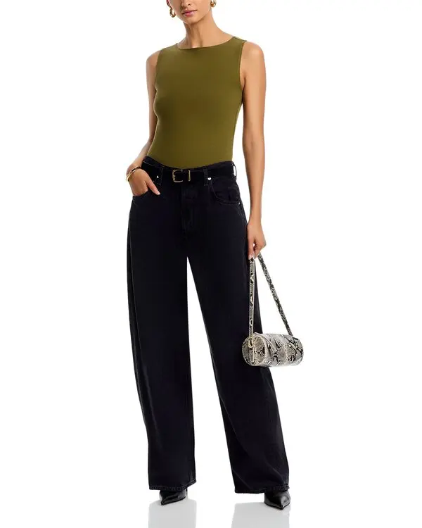 REFORMATION Dusk Knit Top - Dark Olive