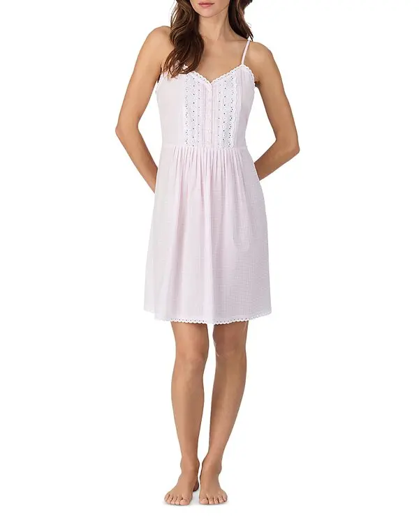Eileen West Lawn Strappy Chemise - Pink Chalk