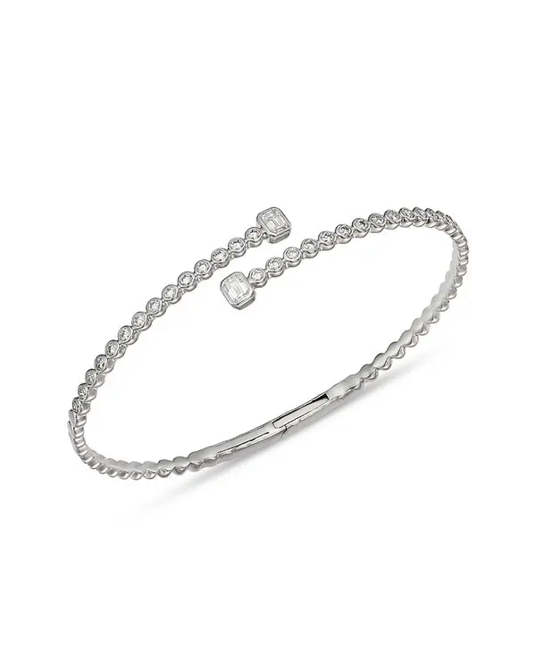 Bloomingdale'S Diamond Bypass Bangle Bracelet In 14k 1.0 Tcw - White Gold