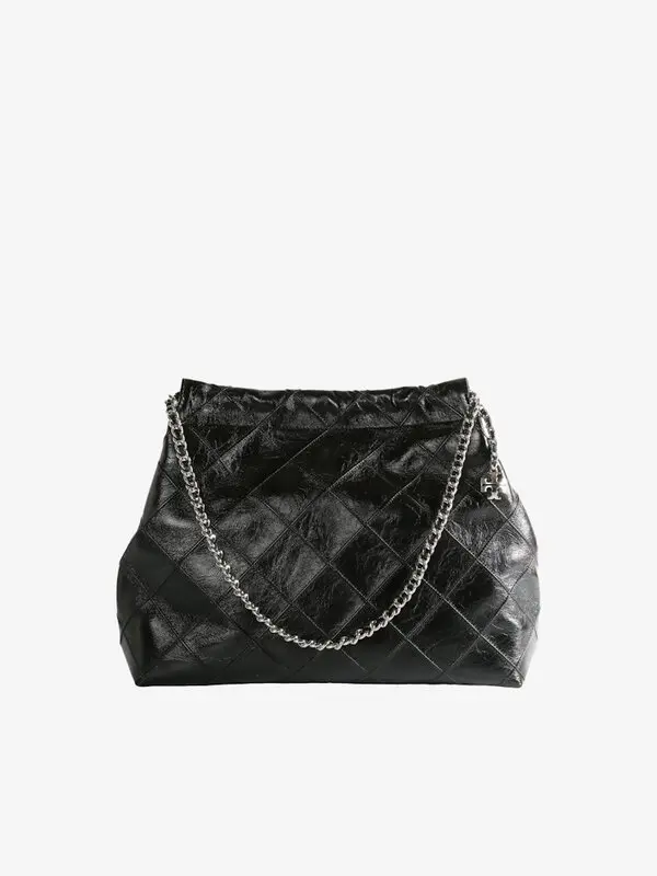 Tory Burch Fleming Distressed Hobo Bag - Black