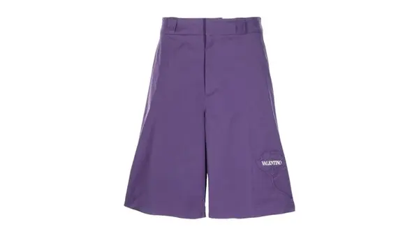 Valentino Garavani Garavani Floralapplique Shorts - Violet/white