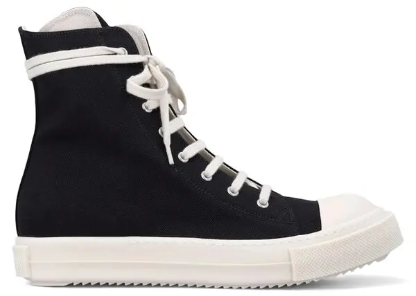 Rick Owens Scarpe Denim Sneaks Overdyed Denim - Black/milk
