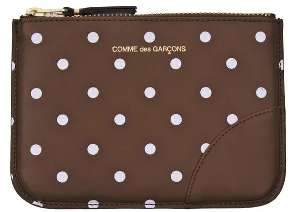Comme Des Garçons Sa8100pd Wallet Polka Dots - Brown