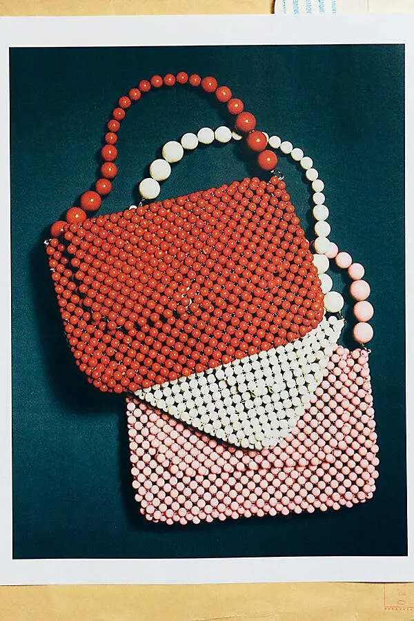 Anthropologie Mi Beaded Shoulder Bag - Orange