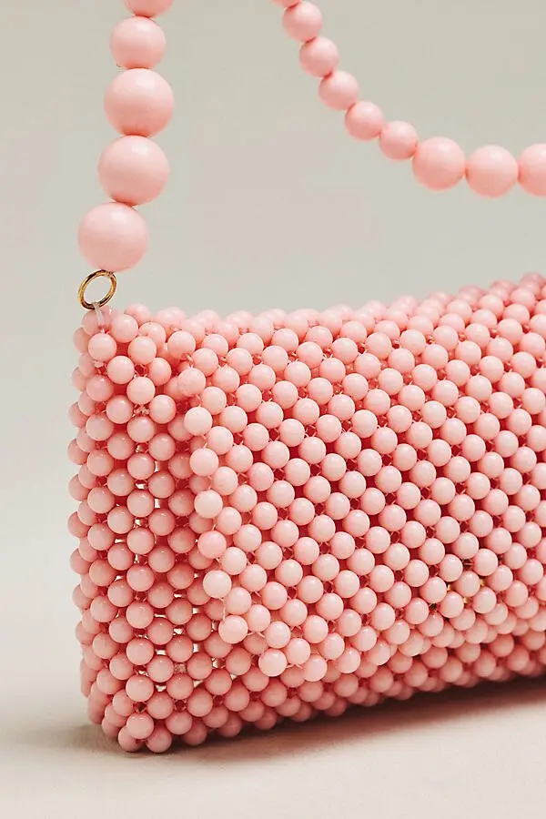Anthropologie Mi Beaded Shoulder Bag - Pink