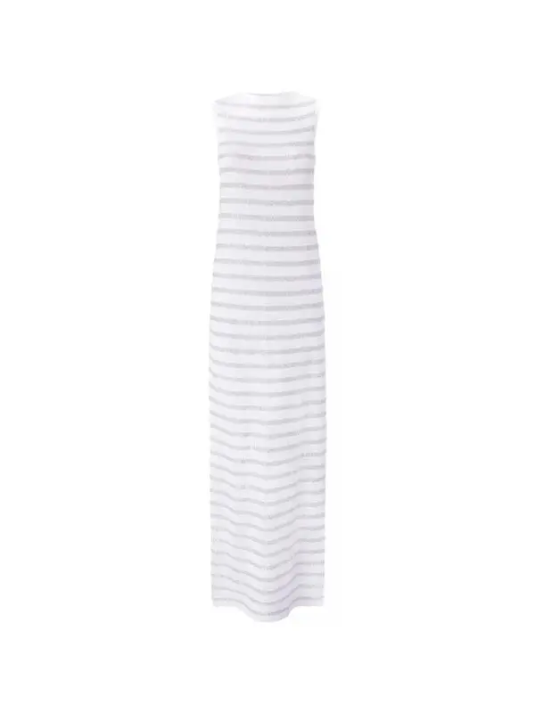 Missoni Crew-neck Striped Maxi Dress - White