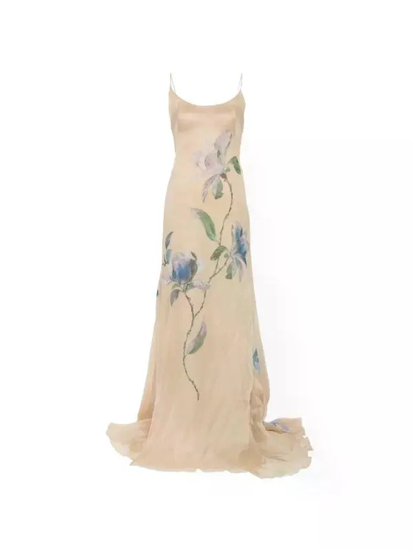 Ermanno Scervino Floral-print Maxi Dress - Neutrals