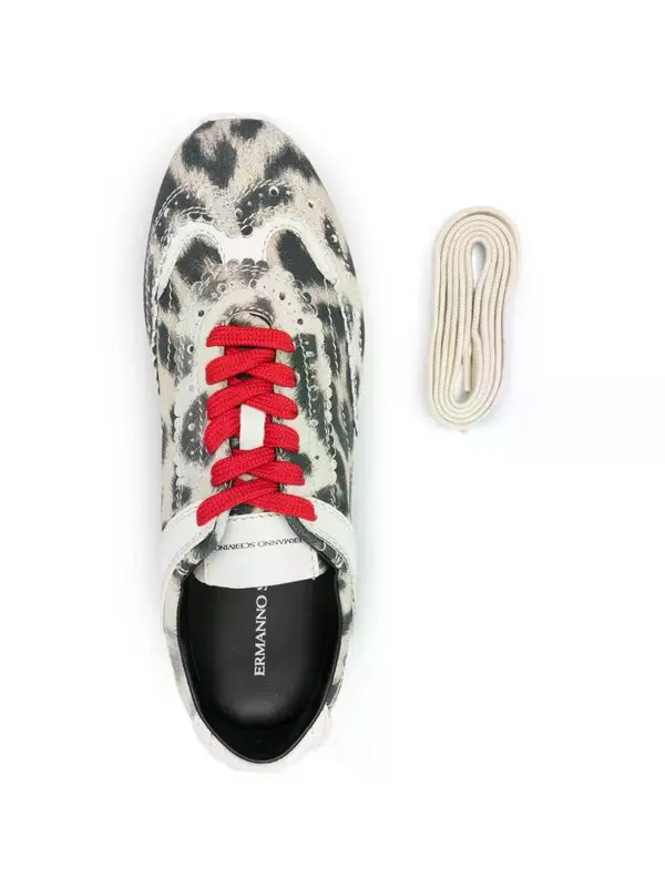 Ermanno Scervino Animal Print Lace-up Sneakers - Neutrals