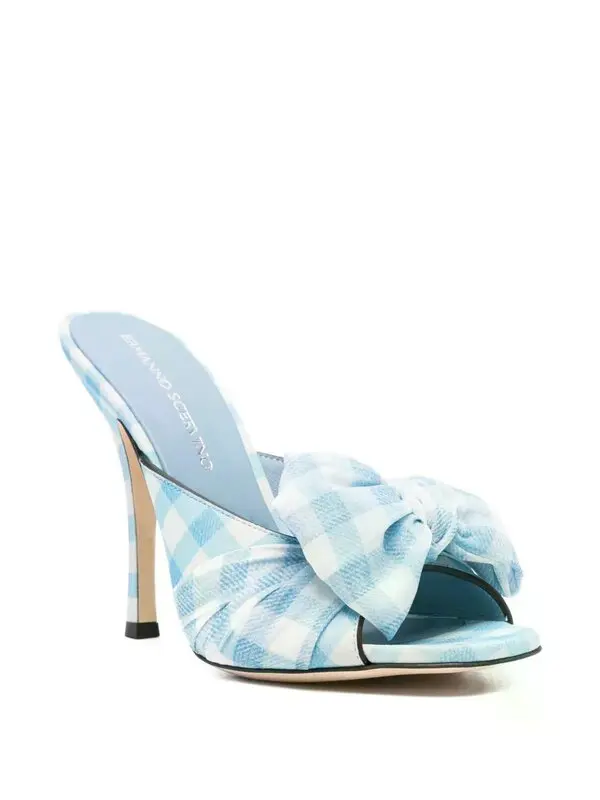 Ermanno Scervino Bow Gingham Heeled Sandals