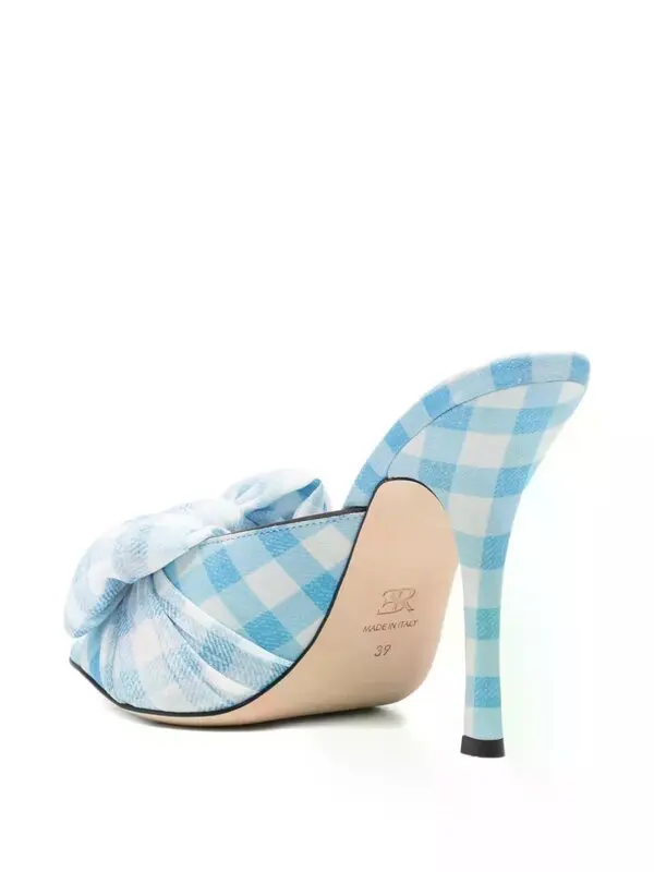 Ermanno Scervino Bow Gingham Heeled Sandals
