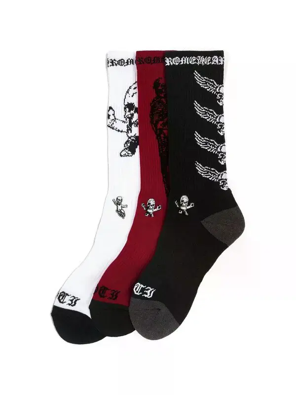 Chrome Hearts Embellished Crew Socks