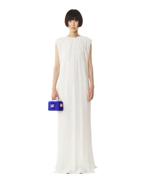LANVIN Nano Pencil Cat Leather Bag - Blue