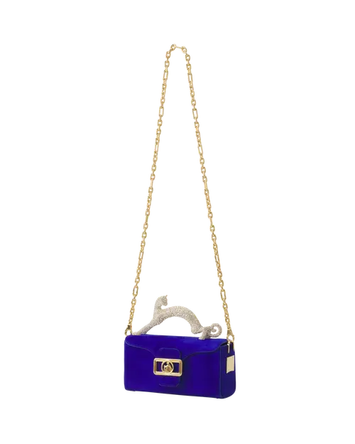 LANVIN Nano Pencil Cat Leather Bag - Blue