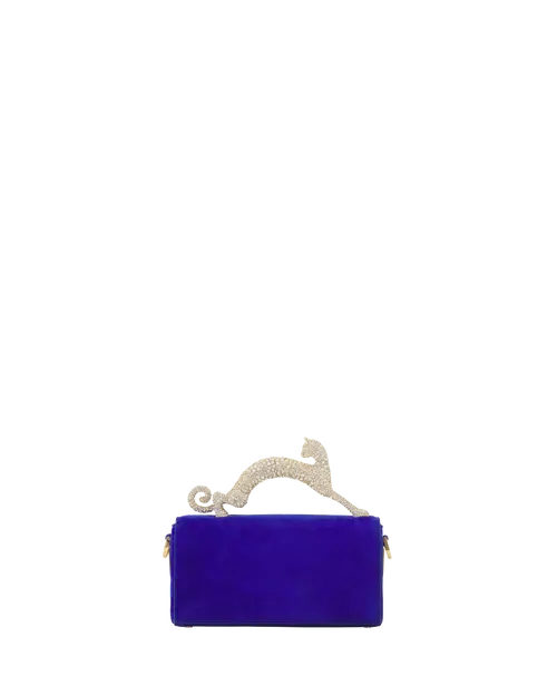 LANVIN Nano Pencil Cat Leather Bag - Blue