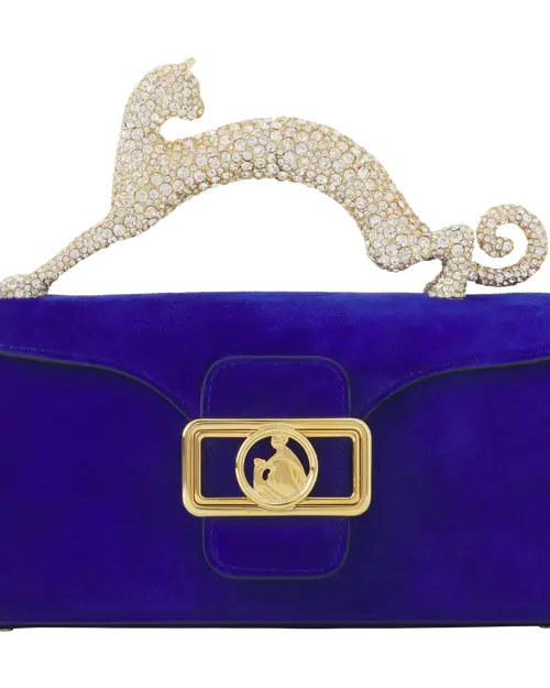 LANVIN Nano Pencil Cat Leather Bag - Blue