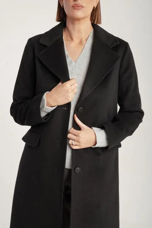 1982 Cashmere Tailored Single-breasted Coat - Black