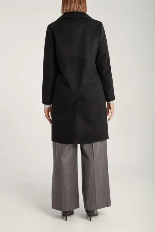 1982 Cashmere Tailored Single-breasted Coat - Black