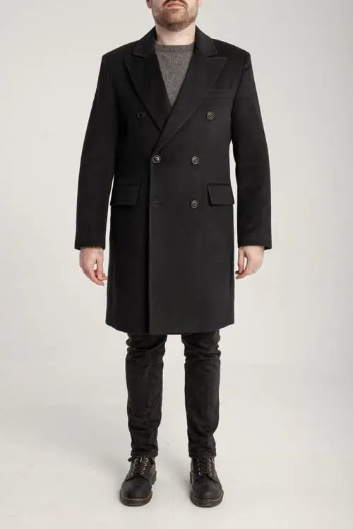 1982 Cashmere Double Breasted Coat - Black