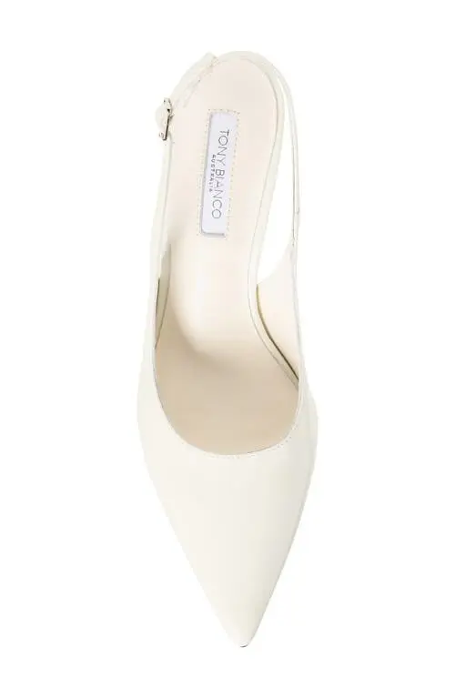 TONY BIANCO Pointed Toe Slingback Pump - White High Shine