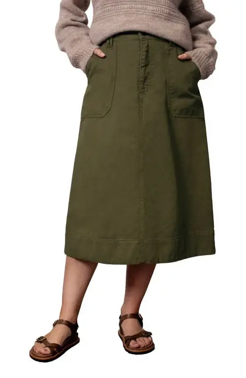 CELTIC & CO. Cotton Twill Midi A-line Skirt
