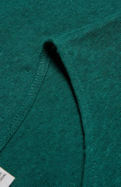CELTIC & CO. Linen Blend Long Sleeve T-shirt - Teal