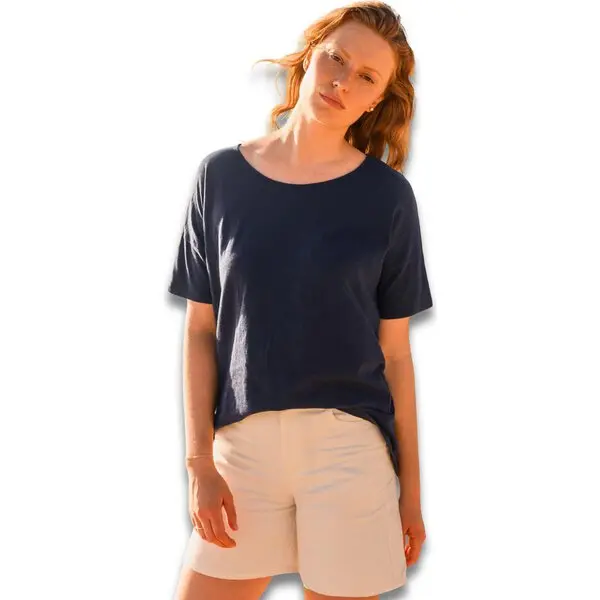 CELTIC & CO. Round Neck Boxy Fit T-shirt - Dark Navy