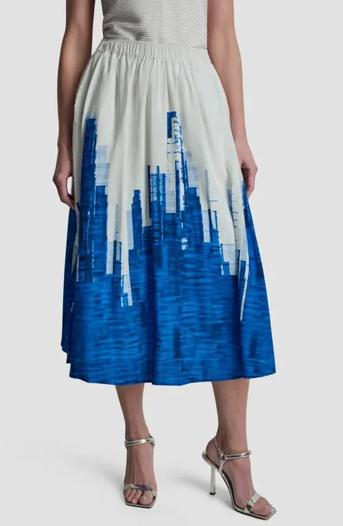 Dkny Upstate Pleated Midi Skirt - Digital Skyline
