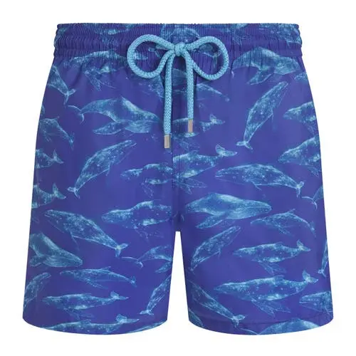 Vilebrequin Ultra-light And Packable Swim Shorts Sparkling Whales - Versailles