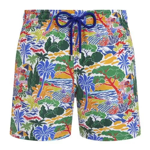 Vilebrequin Swim Shorts Seaside Life - White