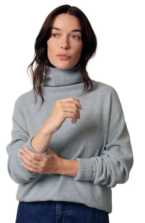 CELTIC & CO. Supersoft Slouchy Roll Neck Sweater - Skylight