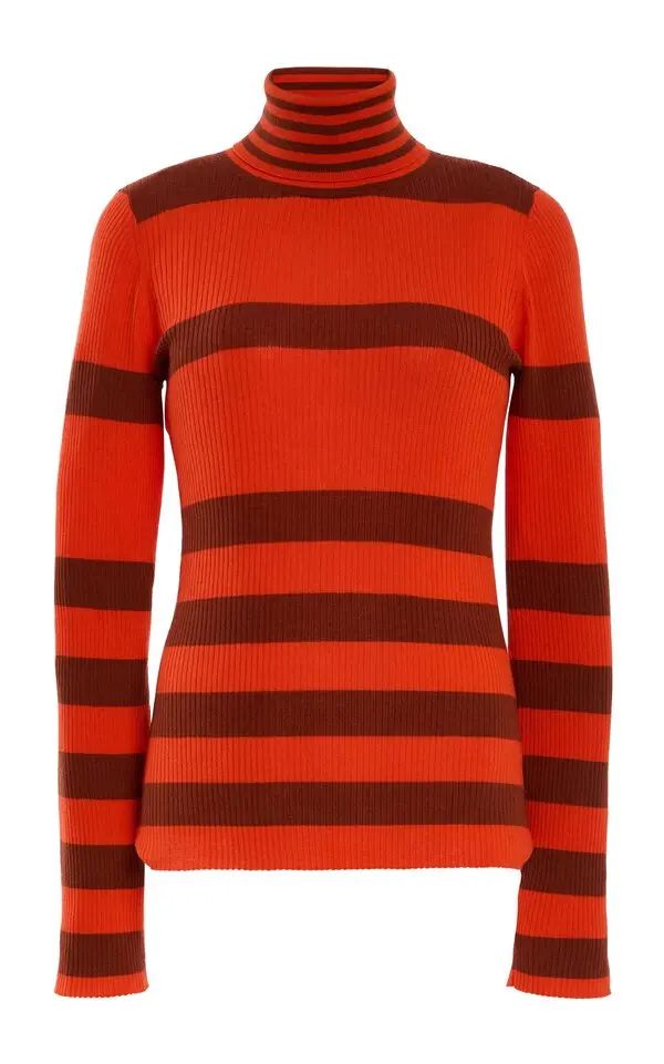 ZANKOV Runi Ribbed Turtleneck Sweater - Stripe