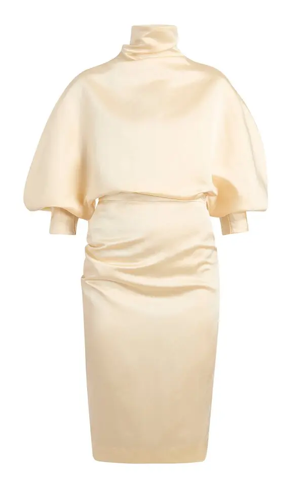 Khaite Harlin Crushed Dress - Ivory