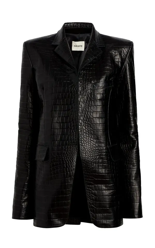 Khaite Sarmine Alligator-embossed Leather Jacket