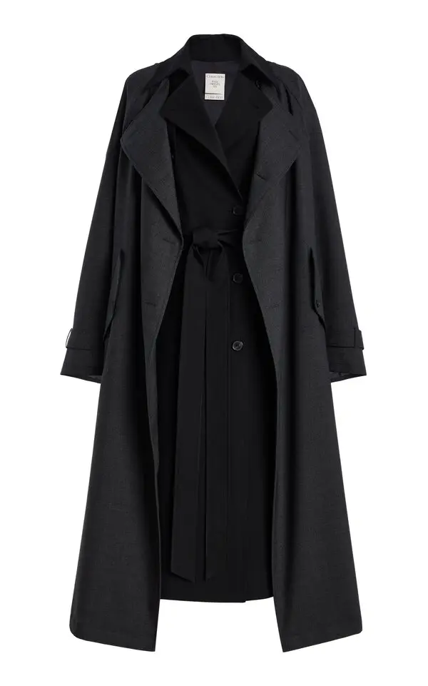 Calvin Klein Ilia Wool Trench Coat - Black