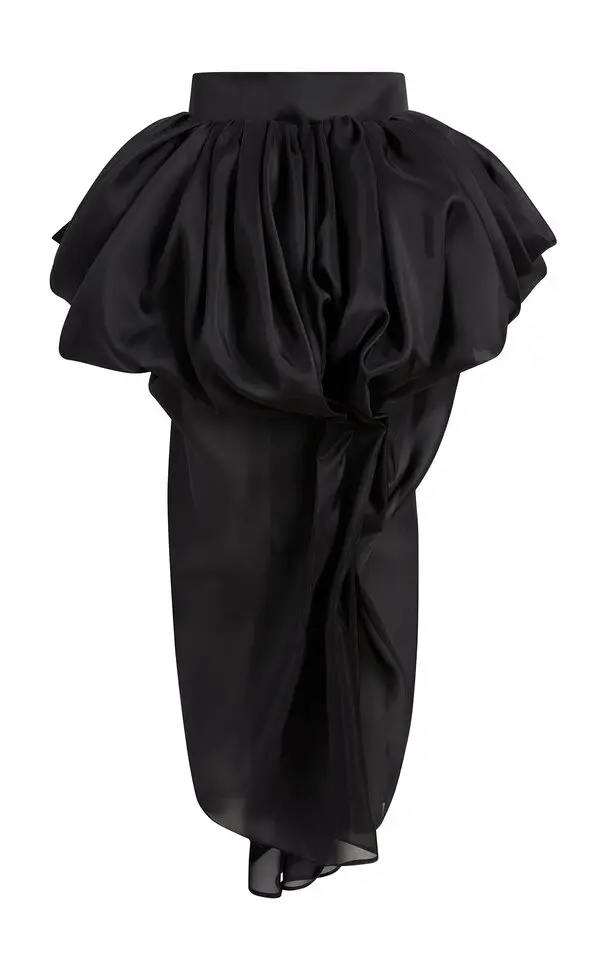 Khaite Tessa Silk Organza Maxi Skirt - Black
