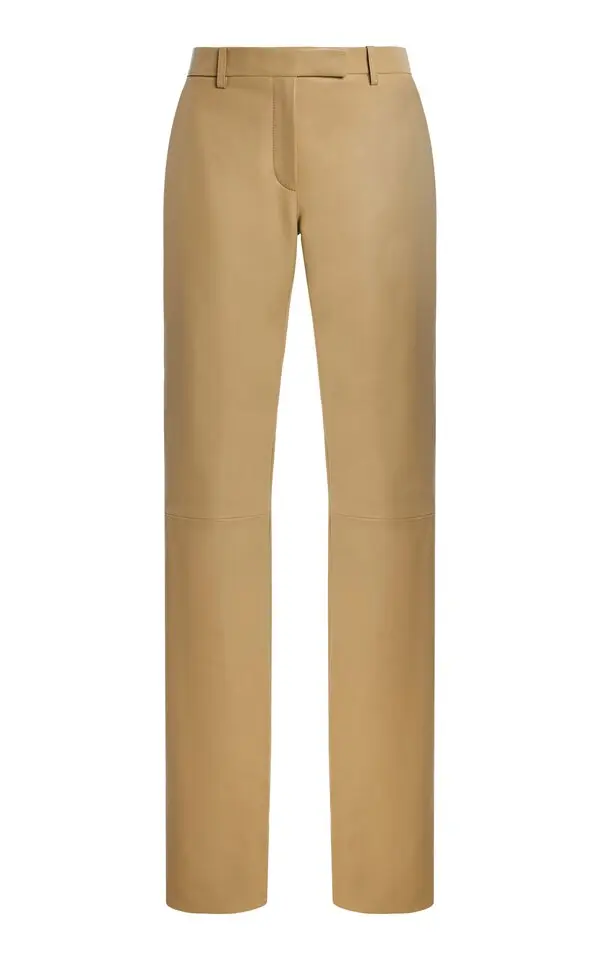 Calvin Klein Garance Leather Pants - Tan