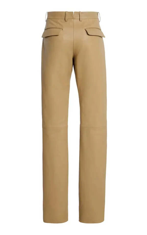 Calvin Klein Garance Leather Pants - Tan