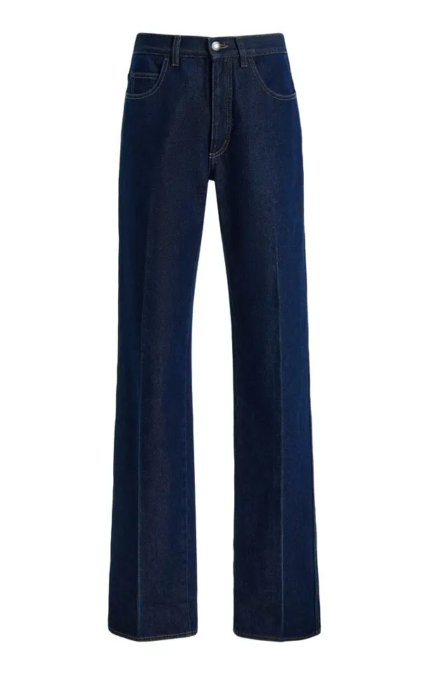 Calvin Klein Rigid High-rise Straight-leg Jeans - Navy