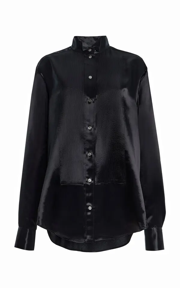 Calvin Klein Andi Cupro Satin Shirt - Black