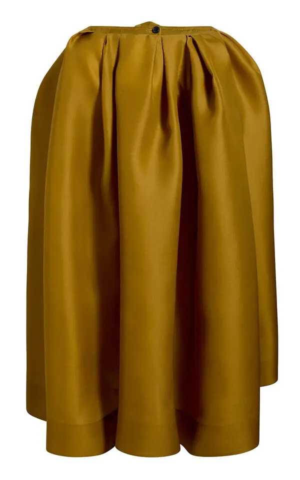 Khaite Adara Silk Twill Organza Maxi Skirt - Bronze