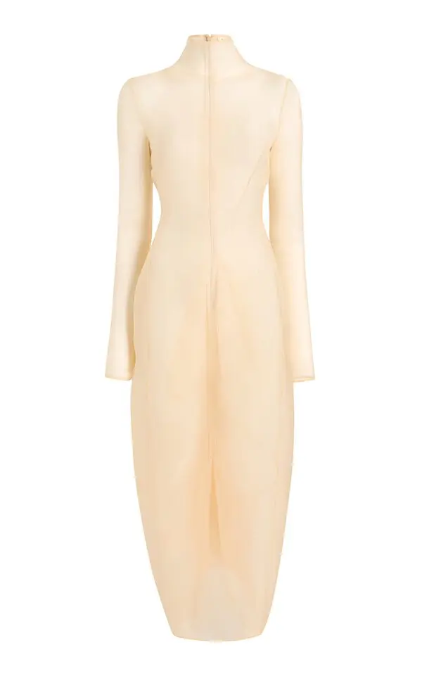 Khaite Toldo Silk-organza Maxi Dress - Nude