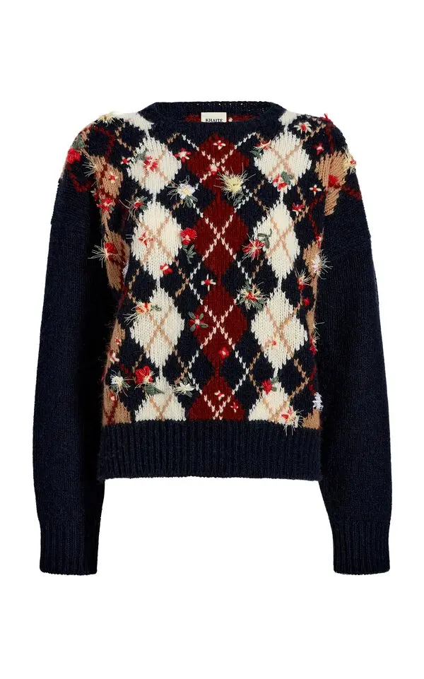 Khaite Timi Embroidered Cashmere-mohair Sweater - Multi